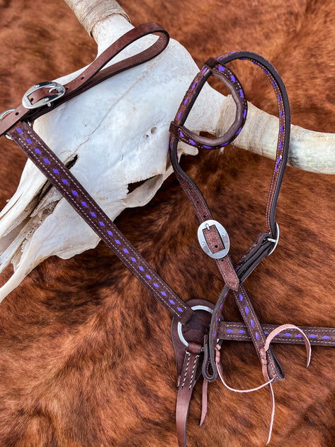 BuckStitch Betty Tack Set Purple/Chocolate – Hustle and Home